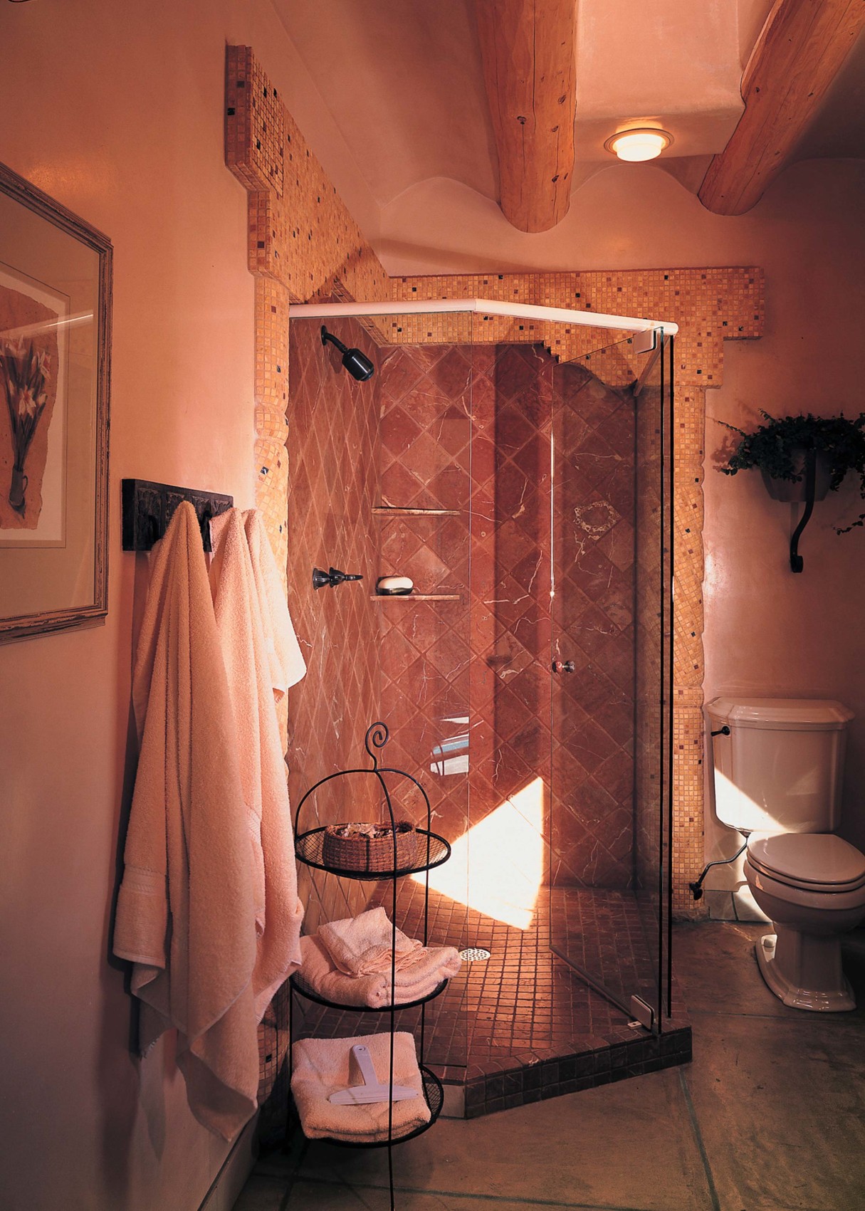 adobe-poolhouse-shower - Kerry Miller Designer & Builder, Inc.